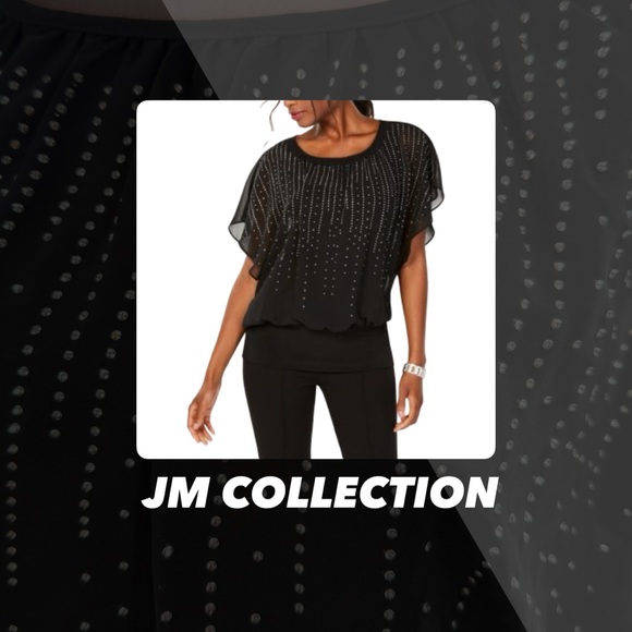 JM Collection | Tops | Nwt Jm Collection Jewel Embellished Top | Poshmark
